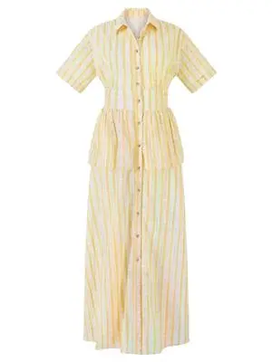 Rosie Assoulin Boogie Woogie Bugle Shirt Dress - Yellow
