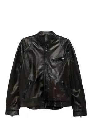 THE JACKIE LEATHERS Rogue Perfo Leather Jacket - Brown
