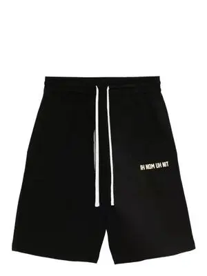 IH NOM UH NIT Logo-print Knee-length Shorts - Black