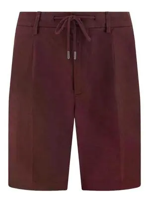 Boggi Milano Drawcord Linen Shorts - Red