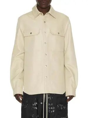 Rick Owens Outershirt In Cream - Sand