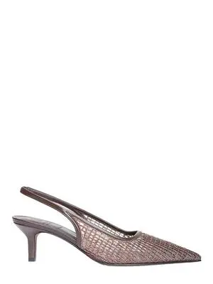 Brunello Cucinelli Monili-embellished Mesh Pumps - Brown