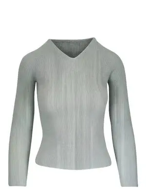Vince V-neck Knit Top - Grey
