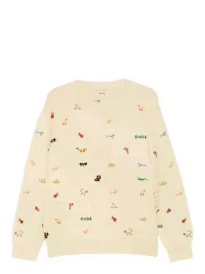 BODE Embroidered Sweater - Neutrals
