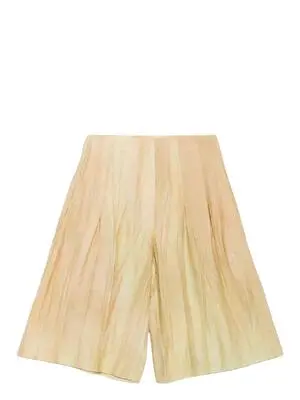 YERSE Pleated Silk Shorts - Neutrals