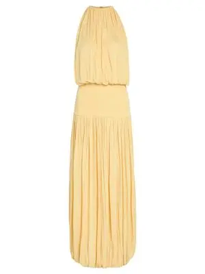 TOTEME Gathered Jersey Maxi Dress - Gold