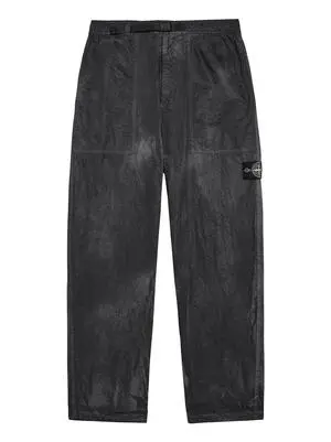 Stone Island Sprayed Straight-leg Nylon Trousers - Black