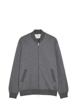 Brunello Cucinelli Cotton-blend Zip-through Sweatshirt - Grey
