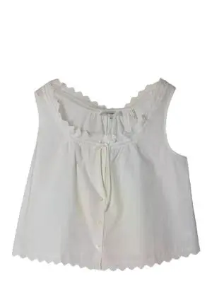 FRAME Lace Trim Tank Top - White