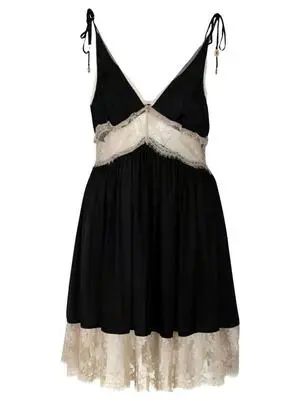 Sea Lace Mini Dress - Black