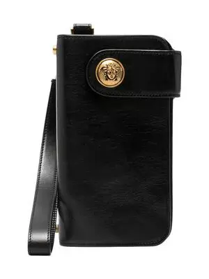 Versace Medusa Leather Clutch Bag - Black