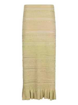 Liu Jo Openwork Flounced Midi Skirt - Yellow