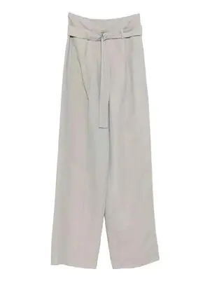 Seafarer Belted Wide Leg Trousers - Grey