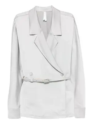Imperial Belted Double-breasted Blazer - Grey