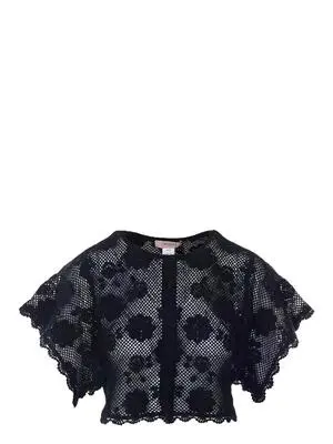 TWINSET Cropped Button Jacket - Black