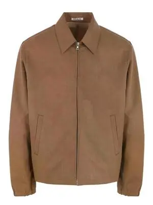 Auralee Zip-up Wool Jacket - Brown