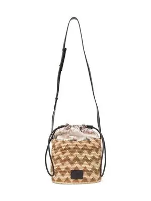 Missoni Zig-Zag Top Handle Bucket Bag Neutrals