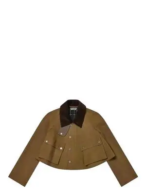 JW Anderson Corduroy Collar Cropped Jacket - Green