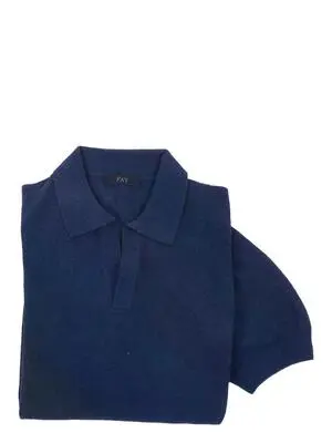 FAY V-neck Polo Shirt - Blue