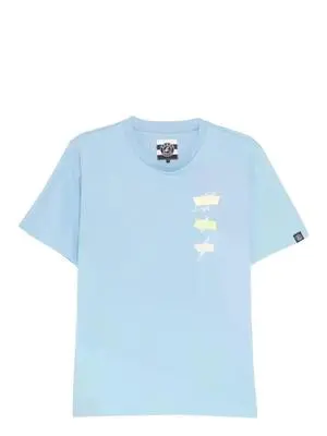 AGNES B. Logo-tape T-shirt - Blue