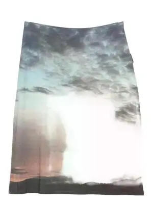 AGNES B. Straight Hem Skirt - Multicolour