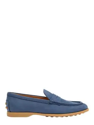 TOD'S Gomma Leggero Nubuck Loafers Blue
