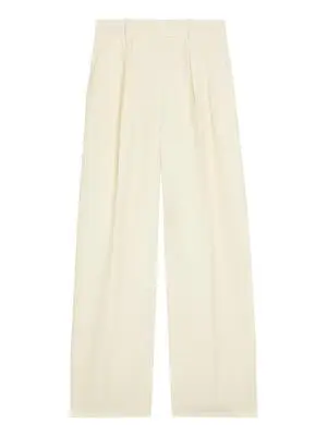 ANINE BING Lou Wide-leg Woven Trousers - Ecru