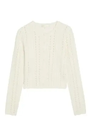 LoveShackFancy Pointelle-knit Cardigan - White