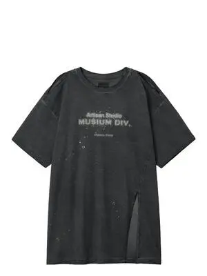 MUSIUM DIV. Side-slit Detail T-shirt - Grey