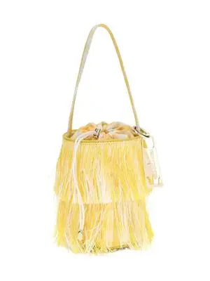 LA MILANESA Anemone Striped Fringed Tote Bag Yellow