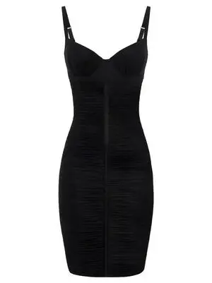 Elisabetta Franchi Draped Jersey Sheath Dress - Black