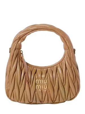 Miu Miu Wander Matelassé Nappa Leather Bag Neutrals