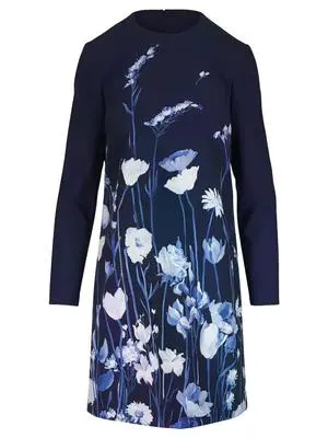 Lela Rose Kelly Floral-print Mini Dress - Blue