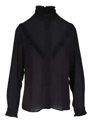 NILI LOTAN Ruffled Blouse - Black