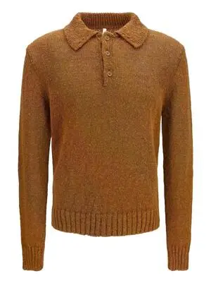 SUNFLOWER Linen Polo Top - Brown