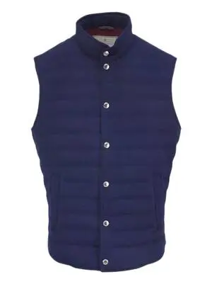 Brunello Cucinelli Buttoned Quilted Waistcoat - Blue