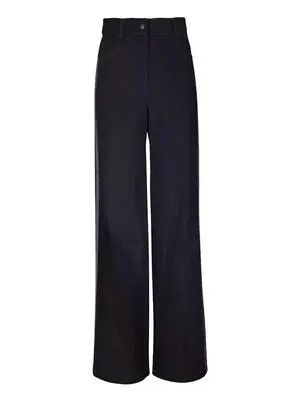 Akris Side Stripe Wide Leg Jeans - Grey