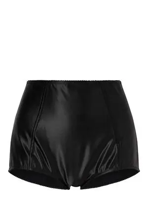 Dolce & Gabbana Satin High-waist Shorts - Black