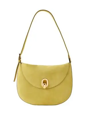 Savette Tondo Small Suede Shoulder Bag - Green