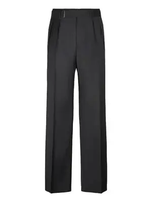 Tagliatore Pleated Belt Trousers - Black