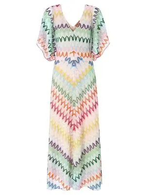 Missoni Maxi V-neck Dress - Neutrals