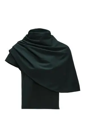 Magda Butrym Cape-detailed Organic Cotton Top - Green