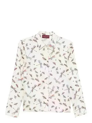 Gucci Dragonfly Print Shirt - Neutrals