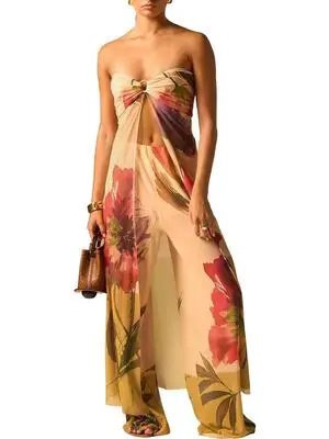 JBQ Floral-print Top - Neutrals