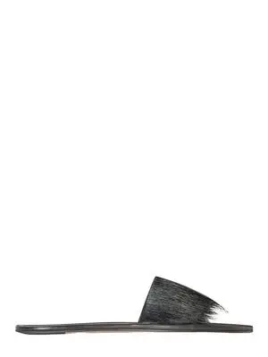 THE ROW Malick Fur Slides - Black