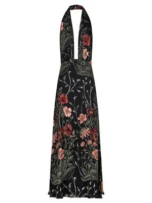 Johanna Ortiz Silk Maxi Dress - Black