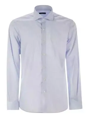 FAY Buttoned Long-sleeve Shirt - Blue