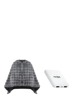 PURSONIC Electric Plush Heated Poncho Shawl With Ultra-compact Power Bank - Multicolor