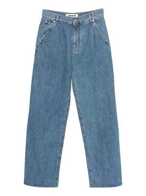 DARKPARK Frayed Hem Straight Leg Jeans - Blue