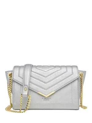 LABANTE LONDON Kensington Vegan Crossbody Bag - Silver